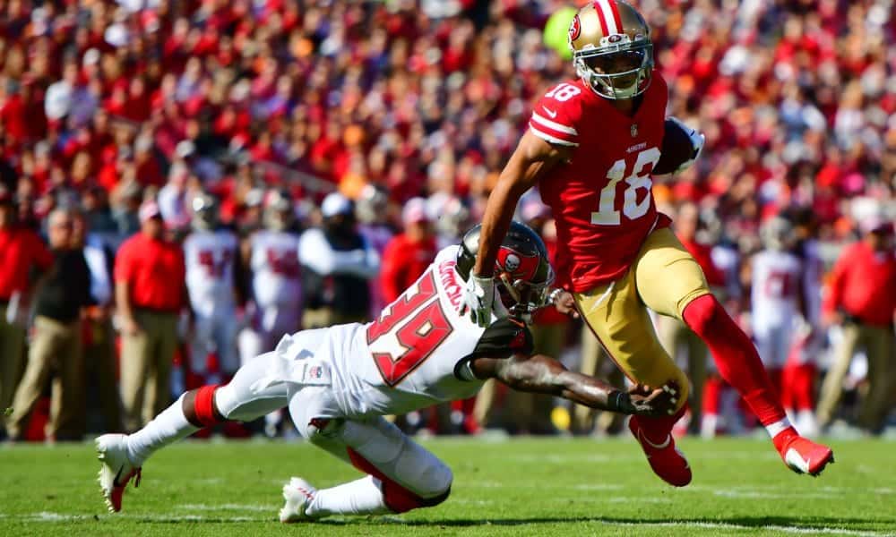 Dante Pettis plays two snaps, but Shanahan says it won't happen again