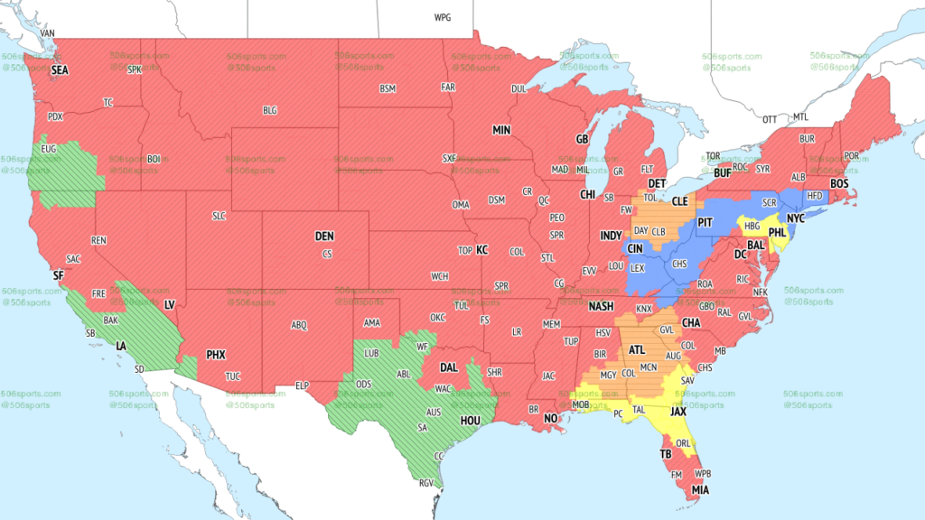 Nfl Coverage Map Week 4 Tv Schedule For Fox Cbs Broadcasts